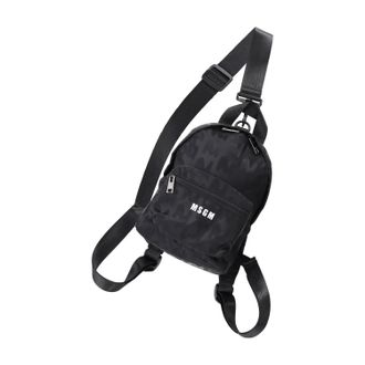Msgm Rucks&auml;cke - Mini-Rucksack mit Logoprint - Gr. unisize - in Schwarz - f&uuml;r Damen