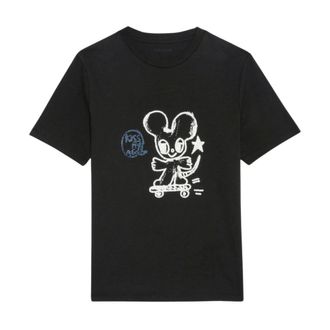 Zadig&Voltaire T-shirt Edwin Happy Mouse - Femme - Tops - Noir - Taille: 40 FR