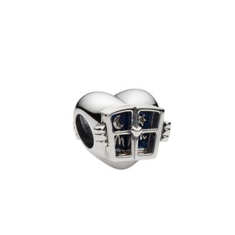 Pandora Breloque Coeur Mum en Argent avec &Eacute;mail Bleu - Femme - Accessoires - Bleu - Taille: ONE Size