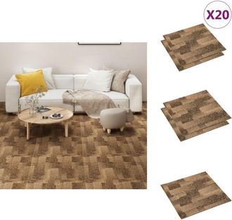 vidaXL Teppichfliesen 20 Stk. 5 m&sup2; Braun - Teppichfliesen - PVC-Boden - Wohnbereich Dekoration - Flur - Wohnzimmer