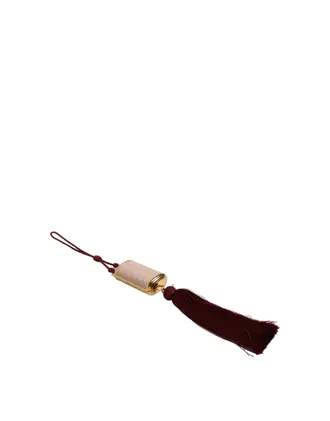 Dolce & Gabbana Womens Pink Exotic Leather Mini Mirror Tassel Makeup Bag