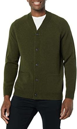 Amazon Essentials Cardigan &Agrave; col en V en Laine dagneau avec Poches (Pr&eacute;c&eacute;demment Goodthreads) Homme, Olive Fonc&eacute;, XXL Taille Tall