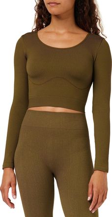 sloggi Damen Ever Infused CBD Crop top LS, Martini Olive, XS