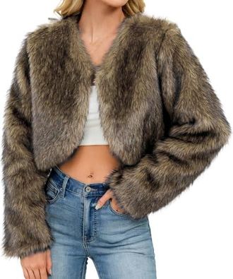 Generic Vestes dhiver 2026 luxueuses pour femmes, manteau synth&eacute;tique pour une &eacute;l&eacute;gante veste thermique doubl&eacute;e avec coupe ajust&eacute;e, v&ecirc;tements dext&eacute;rieur confo