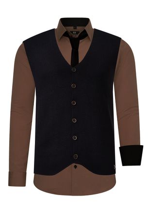 Rusty Neal Hemd mit Weste und Krawatte 3-teilig