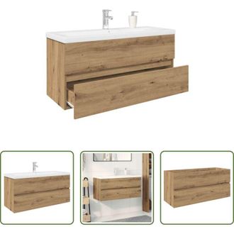 vidaXL vidaXL Einbaubecken - Waschbeckenunterschrank mit Einbaubecken und Wasserhahn