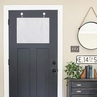 Nicetown Blickdichter Kunstleinen-Vorhang für kleine Badezimmerfenster, energiesparender französischer Türvorhang für Büro, Wohnzimmer oder Küche, 61 x 45,7 cm