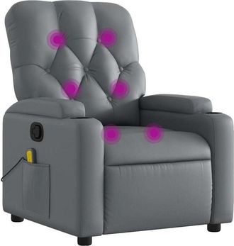 vidaXL Massagesessel Relaxsessel Grau Kunstleder vidaXL