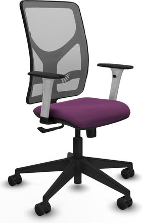 Piqueras y Crespo Basic-B&uuml;rostuhl mit wei&szlig;en und schwarzen Armlehnen, h&ouml;henverstellbare Lendenwirbelst&uuml;tze, ausgestattet mit 3 Positionen und Schneideschaum, Grau/Viole