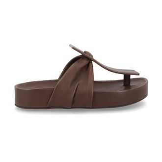 Uma Wang UMA Wang - Mules &agrave; entre-doigts nou&eacute;es - Femme - Chaussures - Brun - Taille: 40 EU