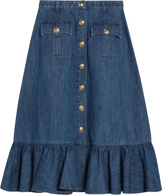 Valentino Garavani Femme, Jupes, Bleu, Taille: 38 FR Jupe &Eacute;vas&eacute;e