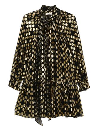 Ulla Johnson robe volant&eacute;e Loretta &agrave; pois - Noir