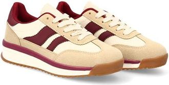 Shoes & Blues Chaussures plates pour femme avec fermeture à lacets. Design moderne avec contraste latéral. Idéales pour lautomne., Bordeaux, 41 EU