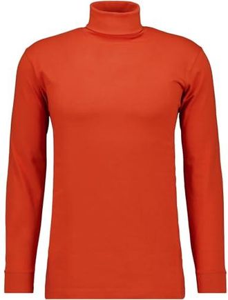 Ragman T-shirt basique à col roulé à manches longues pour homme, Orange, M