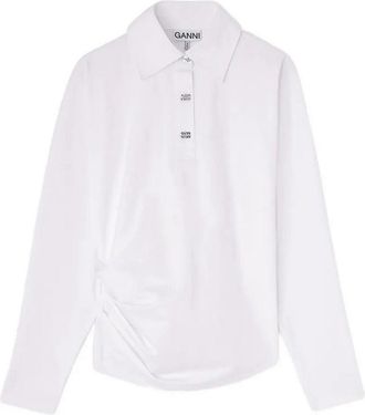 Ganni Poloshirt - Wei&szlig;
