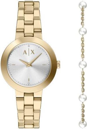 A|X Armani Exchange Uhr und Armband Set Jackie AX7185SET Goldfarben