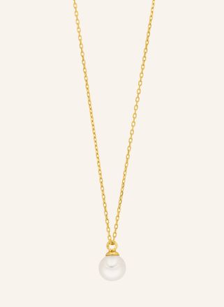 Leaf Halskette Singel Peral Aus 14 Karat Gelbgold gold