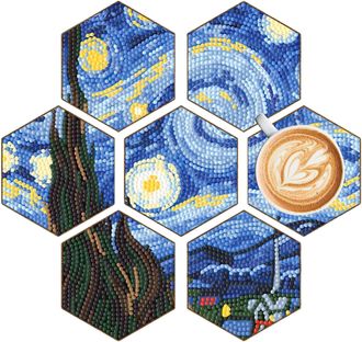 Generic Untersetzer mit Edelsteinen, Bastelsets f&uuml;r Erwachsene - handgefertigtes, stapelbares Mosaik-Set in sechseckiger Form, k&uuml;nstlerisches Kunsthandwerk, U