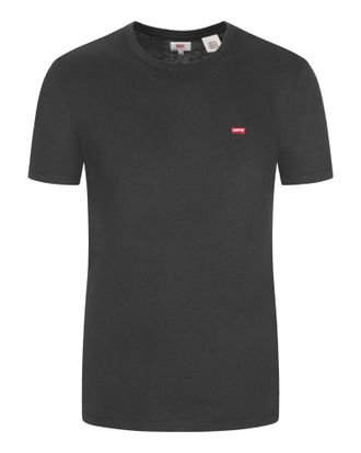 Levi's Unifarbenes T-Shirt mit Logo-Aufn&auml;her, O-Neck in
