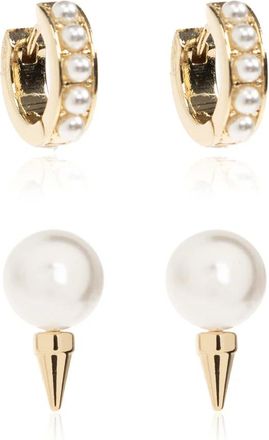 AllSaints Femme, Accessoires, Jaune, Taille: ONE Size Ensemble de deux paires de boucles doreilles