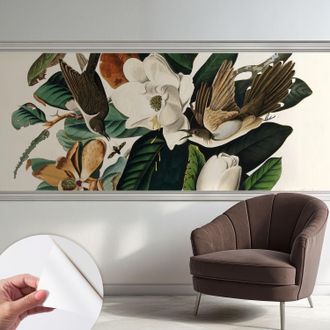 Tulup Carta Da Parati Adesiva - Fotomurale - Facile Da Applicare - Per La Soggiorno - Camera Da Letto - Uccelli E Magnolie 250x104 Cm