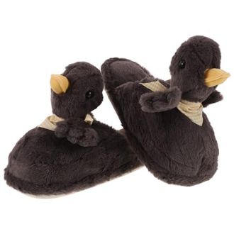 BESPORTBLE Pantoufles Chaudes en Peluche pour Femmes Antid&eacute;rapantes Taille 40-41 Motif Canard Cartoon Couleur Noire Pantoufles Fourr&eacute;es Confortables DInt&eacute;rieur p