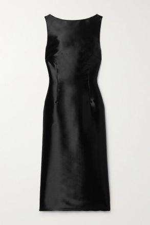 Ralph Lauren Collection Arella Midikleid Aus Satin Aus Einer Maulbeerseidenmischung - Schwarz