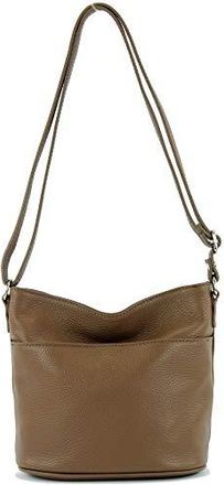 modamoda.de Modamoda de T198 - Fabriqu&eacute; en Italie Sac bandouli&egrave;re en cuir, Marron p&acirc;le, Small