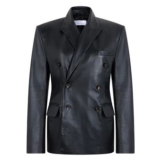 Giuseppe Di Morabito Femme, Vestes, Noir, Taille: 34 FR Blazer crois&eacute; en cuir