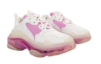 Balenciaga Pink and White Triple S Trainers Size 36