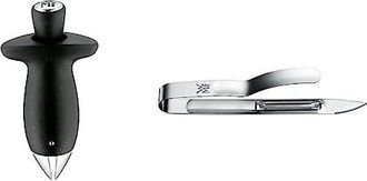 WMF Top Tools Erdbeestrunkentferner 9,5 cm, Edelstahl, Tomatenstrunkentferner & Gourmet Spargelschäler 17 cm, Gemüseschäler, Cromargan Edelstahl, Sparschä