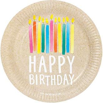 Talking Tables 20 Stück umweltfreundliche Partyteller aus Kraftpapier, plastikfrei und recycelbar, nachhaltiges Einweggeschirr für Geburtstage und mehr, 23 x 23 x 2 