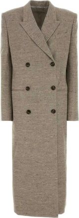 Magda Butrym Femme, Manteaux, Beige, Taille: 36 FR Double-Breasted Manteaux