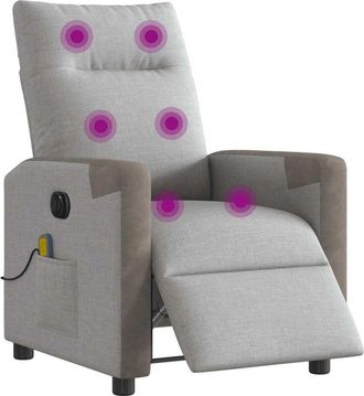 vidaXL Massagesessel Elektrisch Wolkengrau Stoff Vidaxl