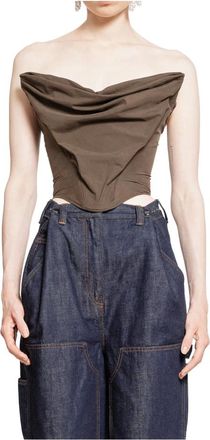 Magda Butrym Femme, Tops, Brun, Taille: 38 FR Re25 Corset 01