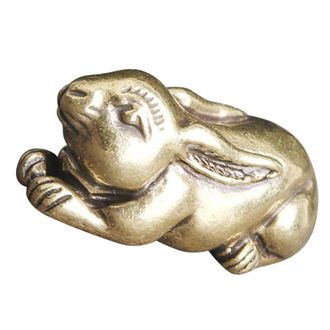 Amosfun Miniatur Kaninchen Figur Aus Messing H&auml;schen Statue F&uuml;r Schreibtischdeko Vintage Tierornament F&uuml;r Heimdekoration Kompakt Und Stabil