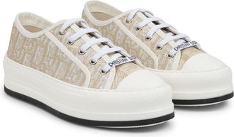 Dior Logo-Embroidered Canvas Sneakers - Gold