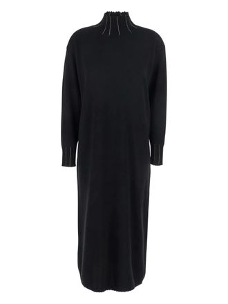 Fabiana Filippi robe à col côtelé - Noir