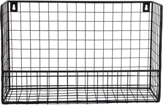 Present Time Wandregal Reja - Schwarz - 15x40x25cm - Rechteck - Stahl - Regal Wand - Küchenregal Hängend