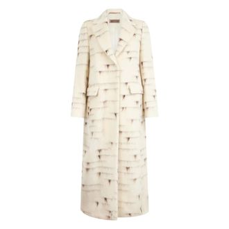 PESERICO Femme, Manteaux, Multicolore, Taille: 44 FR Long Printed Coat