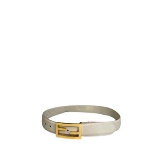 Fendi Ceinture en cuir F logo pr&eacute;-appartenance - Femme - Pre-owned - Beige - Taille: ONE Size