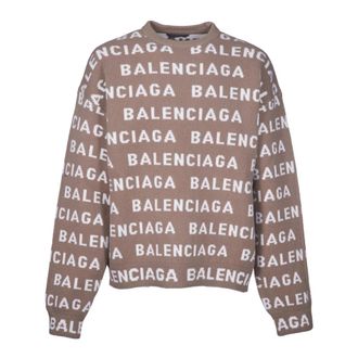 Balenciaga Logo-Pullover - - Knitwear - Herren - Beige - M