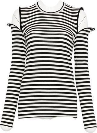 Junya Watanabe Striped Cold-shoulder Top