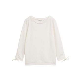 Tom Tailor Damen 1047227 Sweatshirt Mit Raff&auml;rmeln, 10332 - Off White, L EU