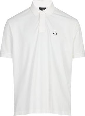A|X Armani Exchange Polo droit &agrave; logo brod&eacute; en coton m&eacute;lang&eacute;