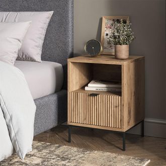 Vicco Table de nuit Eliza, Ch&ecirc;ne Viking, Lot de 2, Vicco