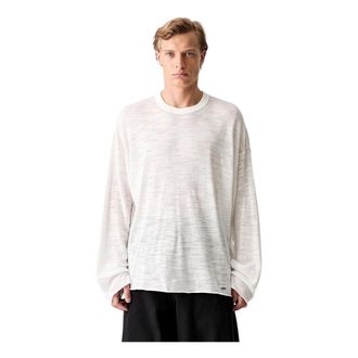 Represent Langarm Slub-Strick T-Shirt - - Tops - Herren - Wei&szlig; - M