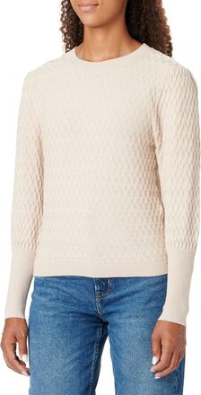 Only Womens ONLFAYE L/S PUFFSLEEVE CC KNT Pullover, Pumice Stone/Detail:Melange, XS