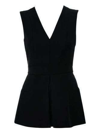 Alexander McQueen haut péplum à design sans manches - Noir