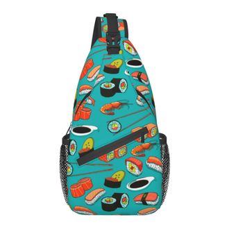 AOOEDM Umhängetasche für Männer und Frauen, für Meeresfrüchte, Sushi, Garnelen, Wasabi, Japanisch, Schulterrucksack, Brusttaschen, Crossbody-Tagesrucksack fü
